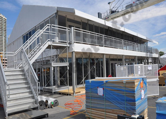 A Frame Double Decker Tents , Temporary Fabric Buildings As Restaurant