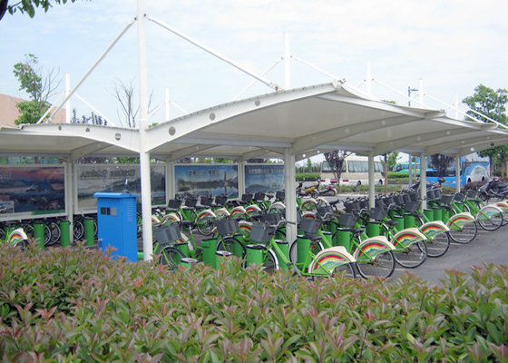 Outdoor Double Car Canopy Shade Awnings , Park Shade Structures Steel Frame
