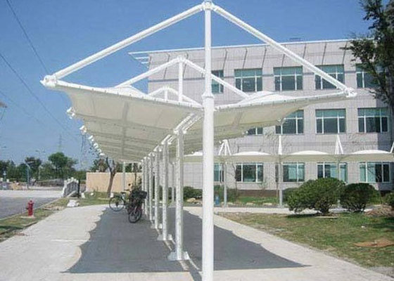Fabric Structures Car Parking Shades , Outdoor Car Canopy Two Sides