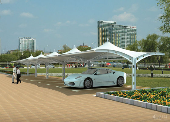 Steel Structures Double Car Canopy Shade For Car Parking Sun Shelter