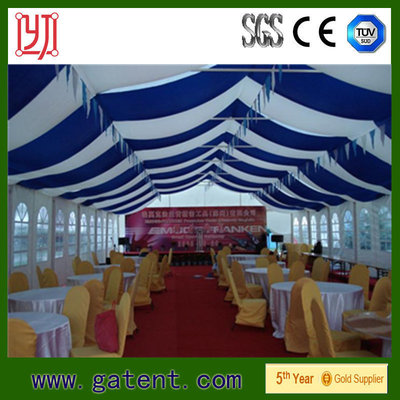White Marquee Tents With Beautiful Roof Lining For Outdoor Party / Wedding / Events