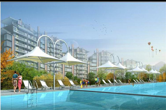 Swimming Pool Steel Membrane Structure Garden Party Tents Fabric PVDF Awning Roof