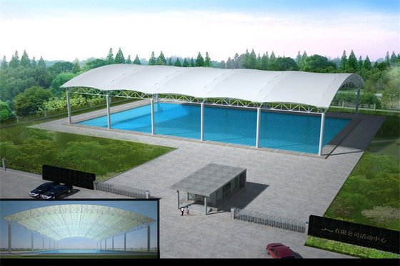 Swimming Pool Steel Membrane Structure Garden Party Tents Fabric PVDF Awning Roof