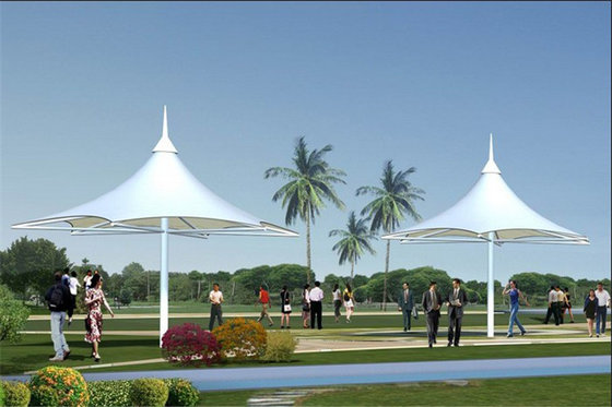 Sun Shelter Hotel Platform Steel Car Canopy Tents Membrane Structure Projects With PVDF Material Cover