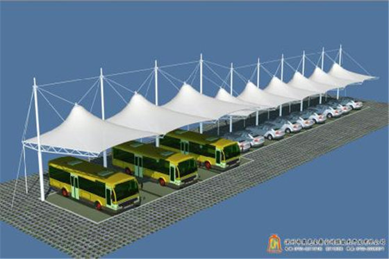 High Peak Car Park Shade Structures , Membrane Steel Frame Car Canopy