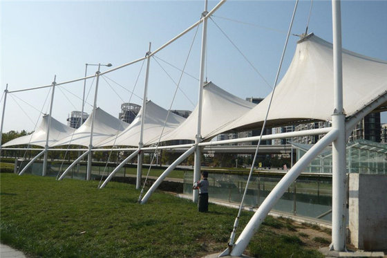 High Peak Car Park Shade Structures , Membrane Steel Frame Car Canopy