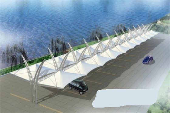 Customized Double Side Car Parking Tensile Structure Steel Frame Waterproof