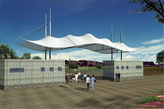 Membrane Building Shade Tension Fabric Structures For Outdoor Stadium / Pubilc Areas
