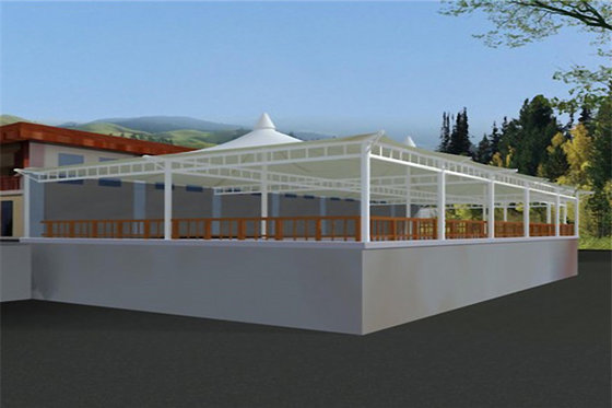 Sun Shade Tension Membrane Structures For Car Parking With PVDF Roof Cover