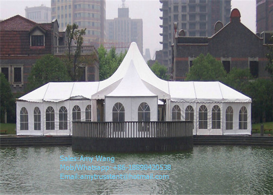 Waterproof Luxury Garden Party Tents , White Party Tent Gazebo Canopy With Sidewalls