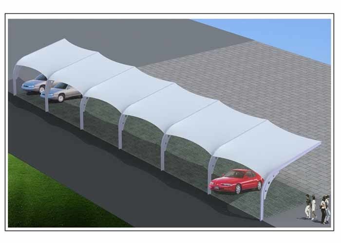Large White Car Shade Tent , Car Parking Canopy For Driveway / Garage
