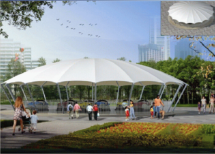 Membrane Structure Swimming Pool Tents , Tensile Structure Architecture UV Resistant