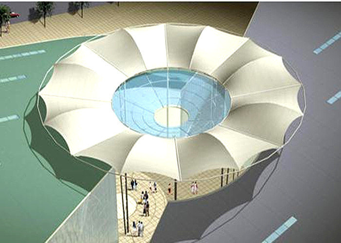 Round Shape Swimming Pool Tents , Tension Fabric Shade Structures Canopy