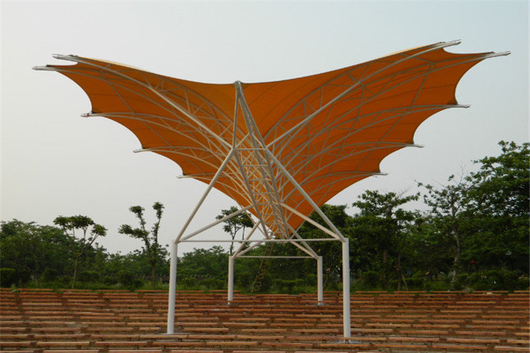 Waterproof Tentioned Membrane With High Strength Steel Structure Stadium Awning