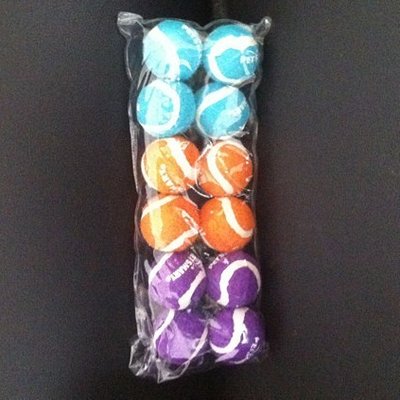 1.5inch mini colored pet toy tennis ball with custom logo printed