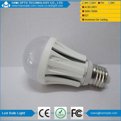 High Lumens B22/E27 7W led bulb lighting with Die casting aluminum