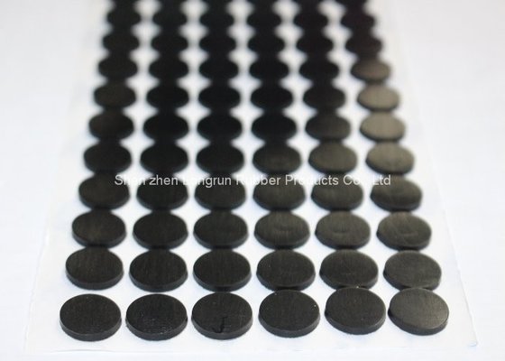Black Small Die Cut Rubber Parts Silicone Foot Pad With Tape 3M9448