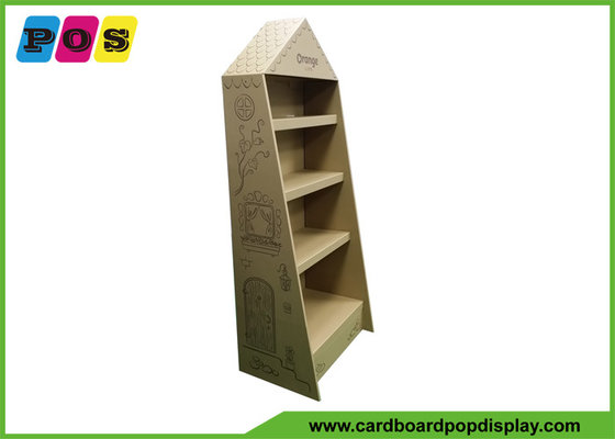 Flexo Printed Cardboard Product Displays , Kraft Paperboard Retail Display Stands For Plush Dolls FL154