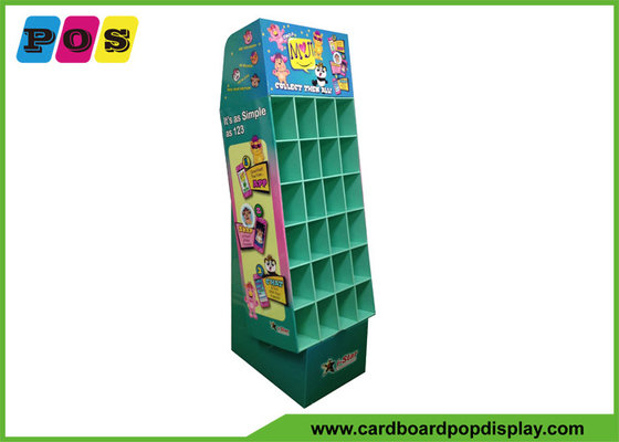 Promotional Cardboard Pop Displays With Small Pocket Cells And Base Stand POC037