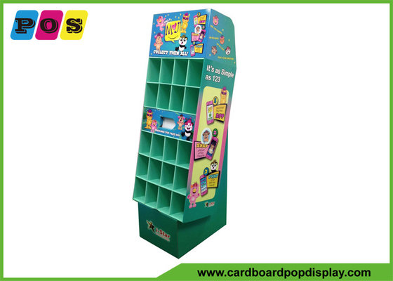 Promotional Cardboard Pop Displays With Small Pocket Cells And Base Stand POC037