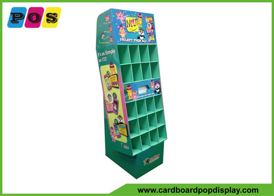 Promotional Cardboard Pop Displays With Small Pocket Cells And Base Stand POC037