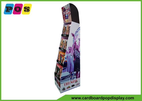 Free Standing Corrugated Display Stand , 7 Inch LCD Screen Cardboard Shop Display For DIY Knitting FL169