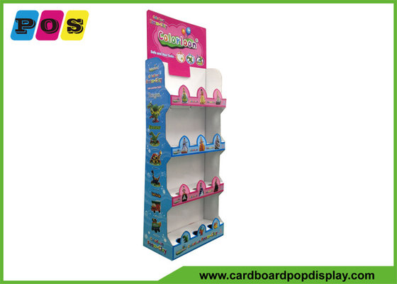 Floor Standing Cardboard Shelving Displays , Cut Out Shape Retail Display Stands FL164