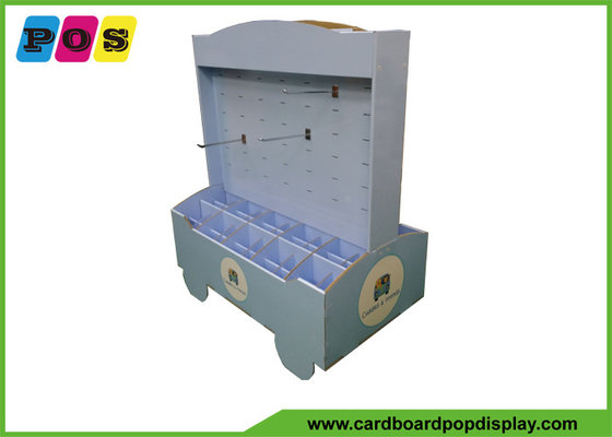 Pegable Panels Retail Cardboard Displays , Wheels Base Corrugated Floor Displays For Plush Toys M004
