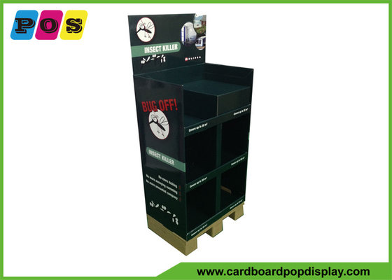 Promotional 3 Shelves Cardboard Floor Display Stands For Insect Killer FL184