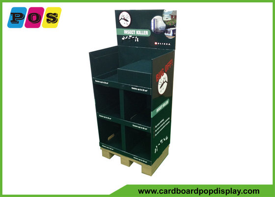 Promotional 3 Shelves Cardboard Floor Display Stands For Insect Killer FL184