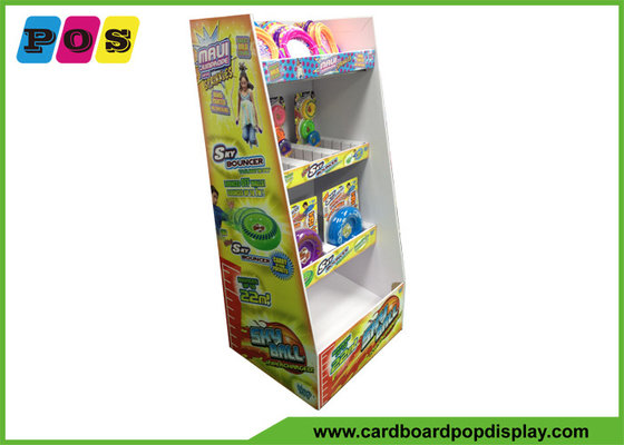 Retail Stores Cardboard Floor Displays Offset Printing With 4 Shelves FL176