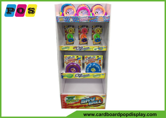 Retail Stores Cardboard Floor Displays Offset Printing With 4 Shelves FL176