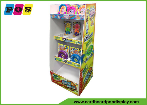 Retail Stores Cardboard Floor Displays Offset Printing With 4 Shelves FL176
