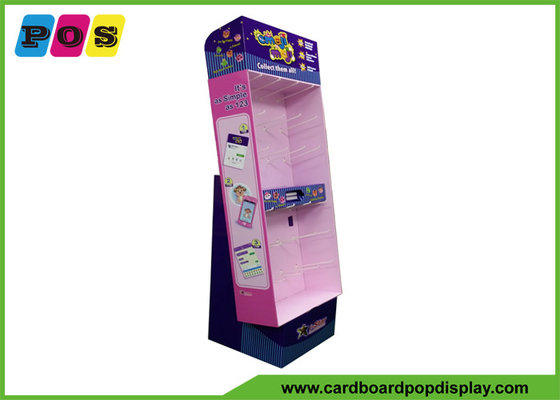 Corrugated POP Pegboard Display Stand With Display Base And Shinny Printing HD060