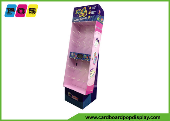 Corrugated POP Pegboard Display Stand With Display Base And Shinny Printing HD060