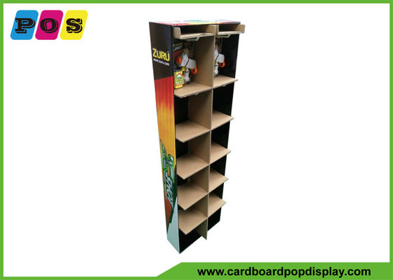 CMYK Full Color Printed Cardboard Retail Display With Plastic Hooks For Toys Promotion SK030