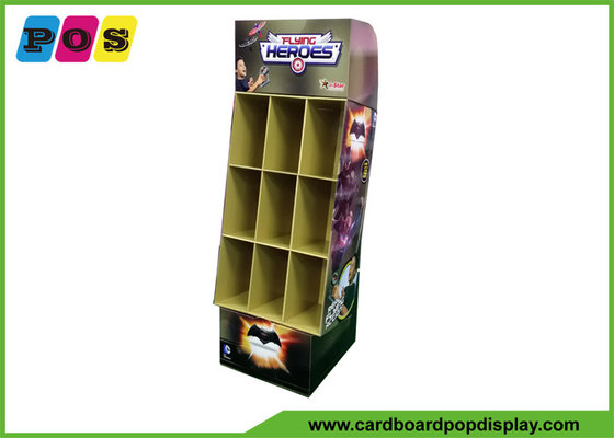 Free Standing Pop Cardboard Display , 9 Cells FSDU Floor Stand Display With Shinny Printing POC034