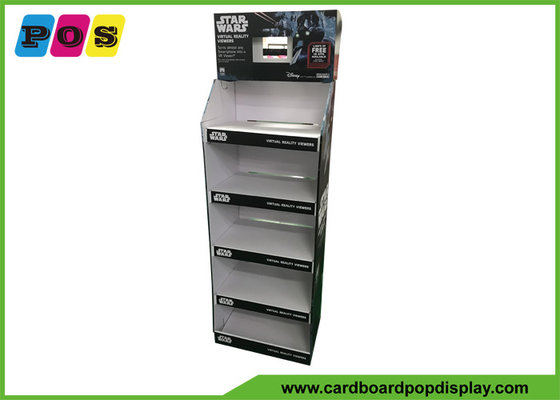 Five Shelves Cardboard Retail Display , 7 Inch LCD Screen Shop Display Stands For Star Wars Toys FL194