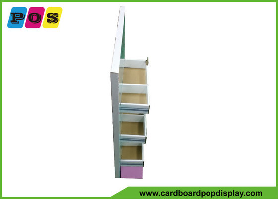Custom Creative Corrugated Floor Displays , Three Trays Cardboard Display Racks For Makeup Collection FL198