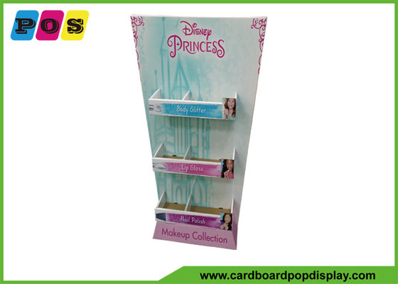Custom Creative Corrugated Floor Displays , Three Trays Cardboard Display Racks For Makeup Collection FL198