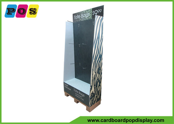 Retail Floor Standing Cardboard Peg Display With Metal Pegs For Bag HD067