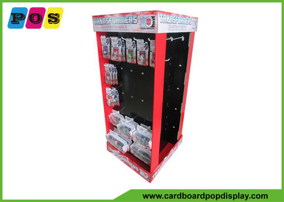 Multi Sided Corrugated Cardboard Peg Display With Peg Board For Blister Pack Toys HD008