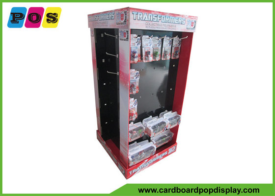 Multi Sided Corrugated Cardboard Peg Display With Peg Board For Blister Pack Toys HD008