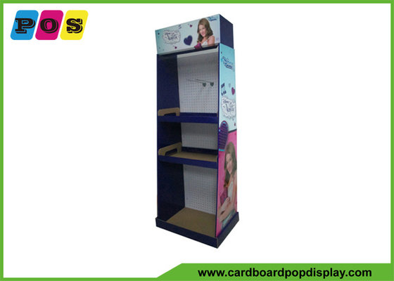 Foldable Eye Catching Cardboard Pop Displays With Three Shelves And Pegs HD023