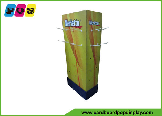 Quadra Sides POP Cardboard Product Display Stands Merchandising Pegable Rack HD013