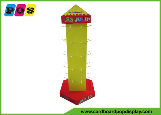 Four Sides Floor Cardboard Peg Display For Stationery Promotion HD020
