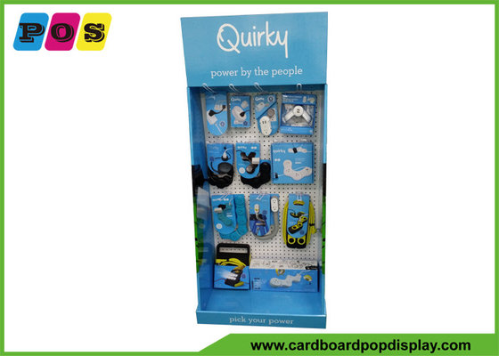 MDF Peg Board Cardboard Pop Displays Floor Standing For Flexible Power Strip HD070