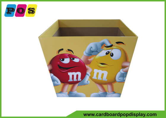 Point Of Sale Retail Cardboard Recycling Bins Display Stand For M&M Candies DB019