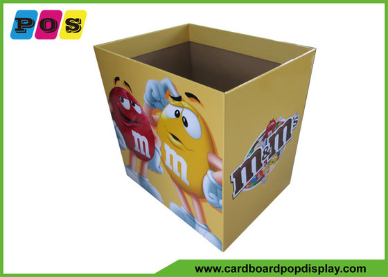Point Of Sale Retail Cardboard Recycling Bins Display Stand For M&M Candies DB019