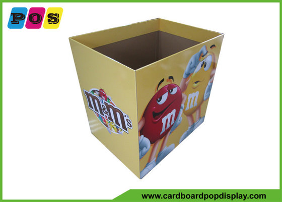Point Of Sale Retail Cardboard Recycling Bins Display Stand For M&M Candies DB019